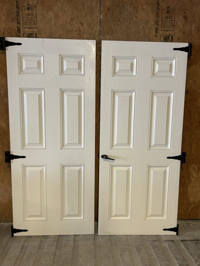 60"x72" Fiberglass 6-Panel Slab Shed Doors - Discounted - Shed Repair LLC