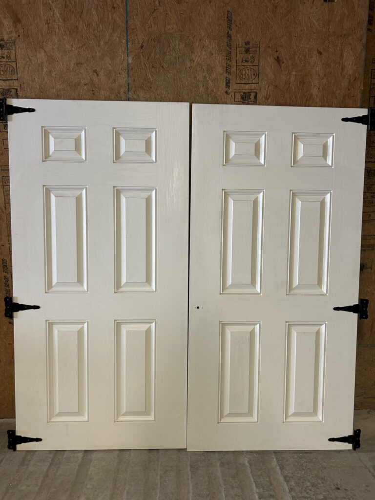 72"x72" Fiberglass 6-Panel Slab Shed Doors - Discounted - Shed Repair LLC