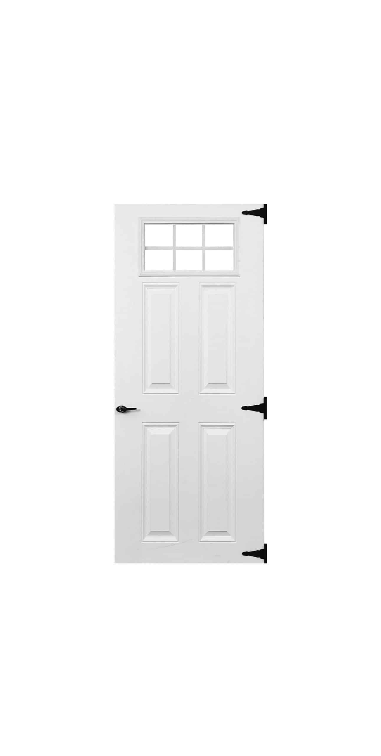 30" Fiberglass 6 Lite Slab Shed Door - Shed Repair LLC