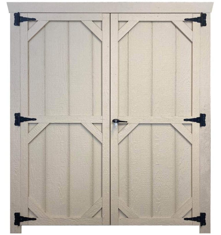 60" Colonial Style Wooden Double Shed Doors - Shed Repair LLC