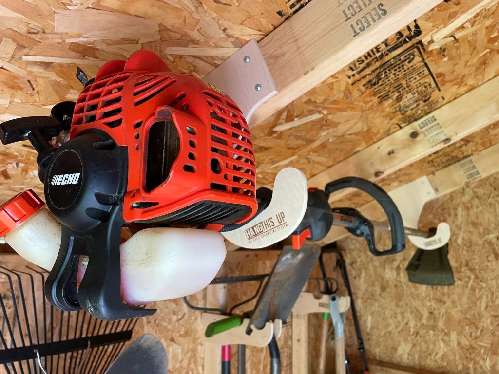 Weed Whacker Organizer (Hang From Ceiling) - Shed Repair LLC